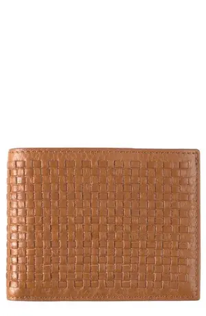 Johnston & Murphy Kingston Woven Leather Bifold Wallet - Brown