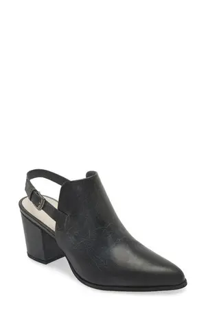 CHOCOLAT BLU Eldorado Slingback Mule - Black Leather