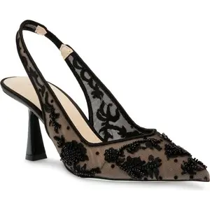 Mesh Upper Slingback Pumps