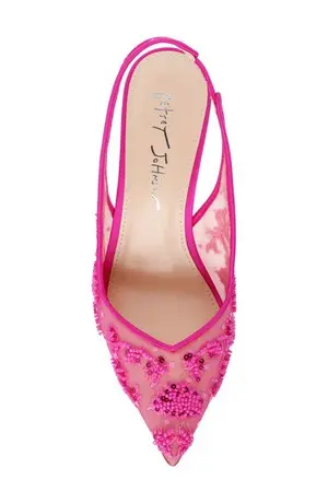 Betsey Johnson Nikki Pointed Toe Slingback Pumps - Fuscia