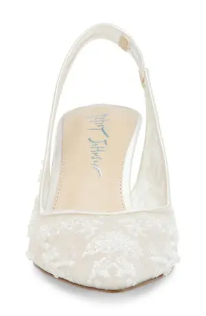 Betsey Johnson Nikki Pointed Toe Slingback Pumps - Ivory