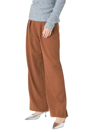 Endless Rose High Waist Wide Leg Trousers - Brown