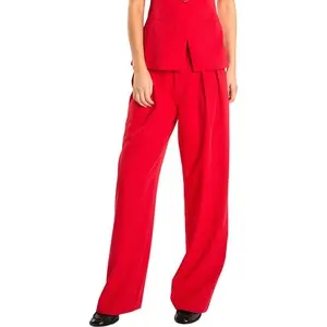 Endless Rose High Waist Wide Leg Trousers - Red