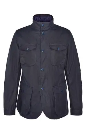 Barbour Ogston Water Resistant Waxed Cotton Jacket - Navy