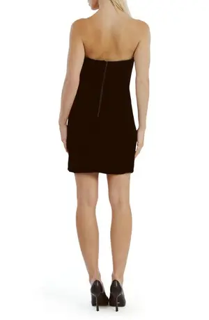 Bardot Lilah Strapless Velour Mini Dress