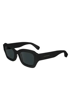 Longchamp Heritage 50mm Cat Eye Sunglasses - Black