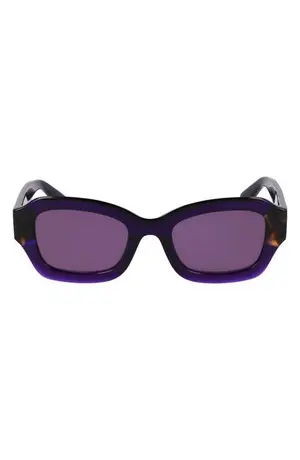 Longchamp Longchamp Heritage 50mm Cat Eye Sunglasses Purple/ Havana
