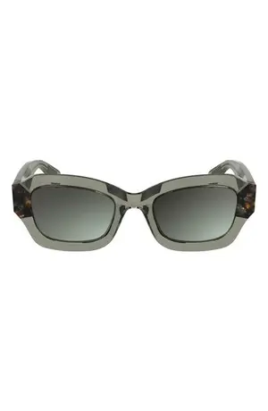 Longchamp Longchamp Heritage 50mm Cat Eye Sunglasses Transparent Olive/havana
