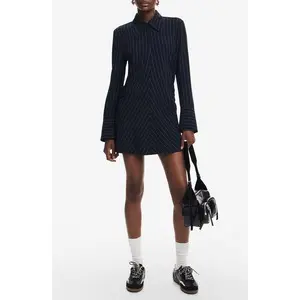 Desigual Pinstripe Long Sleeve Minidress