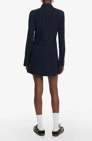 Desigual Pinstripe Long Sleeve Minidress