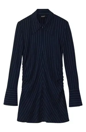 Desigual Pinstripe Long Sleeve Minidress