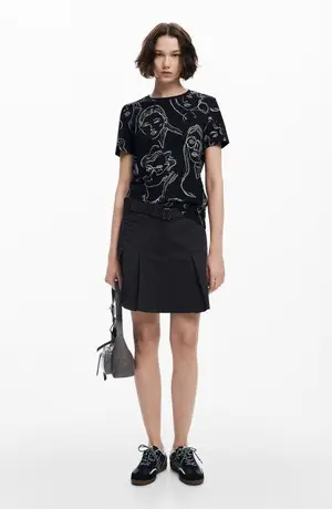 Desigual Faces Print Cotton T-shirt