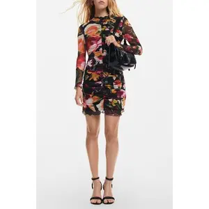 Desigual Floral Ruched Minidress
