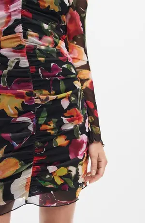 Desigual Floral Ruched Minidress