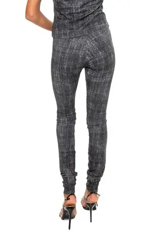 DAI MODA Legwarmer Stretch Cotton Leggings - Charcoal