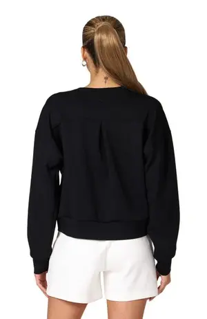 REBODY Essential Scuba Knit Crewneck Sweatshirt - Black