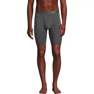 LANDS' END Longer Flex Performance Boxer Brief 3 Pack - Warm Graphite
