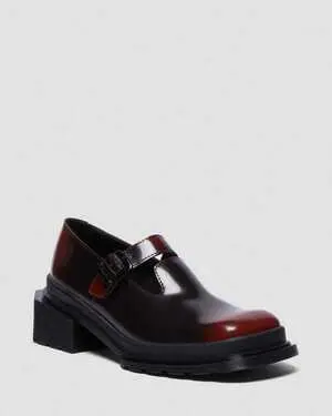 Dr. Martens Maybole Square Toe Mary Jane Shoes - Red