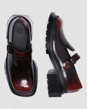 Dr. Martens Maybole Square Toe Mary Jane Shoes - Red