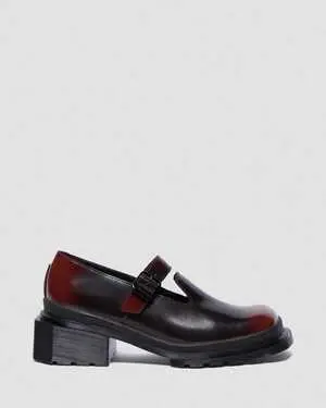 Dr. Martens Maybole Square Toe Mary Jane Shoes - Red