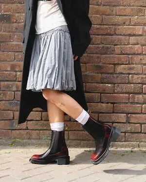 Dr. Martens Maybole Square Toe Chelsea Boots - Red