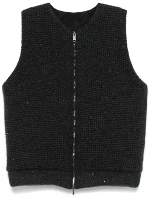 Fabiana Filippi Sequin-embellished Gilet - Grey
