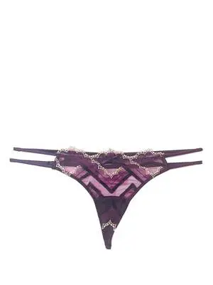 FLEUR DU MAL Hendrix Embroidered V-string - Purple