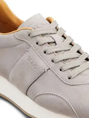 TOD'S Logo-stamp Suede Sneakers - Grey