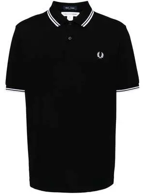 Comme Des Garçons Embroidered Logo Polo Shirt - Black