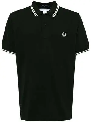 Comme Des Garçons Embroidered Logo Polo Shirt Green
