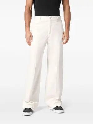 Philipp Plein Wide-leg Velvet Trousers - White