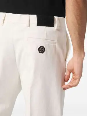 Philipp Plein Wide-leg Velvet Trousers - White