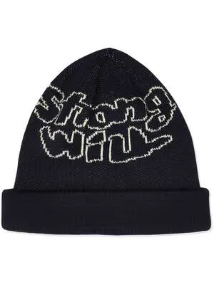 Comme Des Garçons Embroidered Logo Beanie - Blue