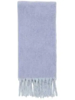 Acne Studios Fringed Logo Scarf - Blue