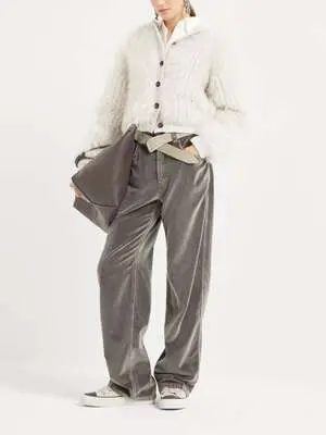 Brunello Cucinelli Logo-patch Flared Trousers