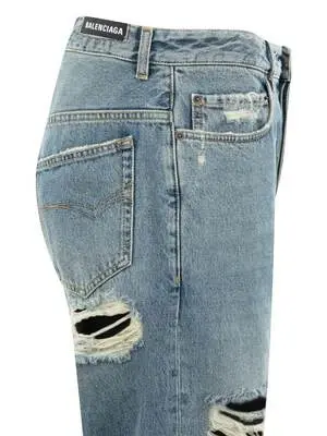 Balenciaga Ripped Straight-leg Jeans