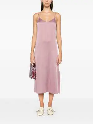 FORTE_FORTE Satin Midi Slip Dress - Pink