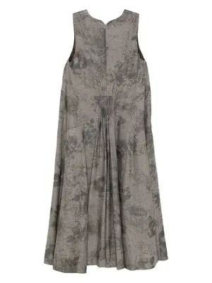 ZIGGY CHEN Abstract-print Midi Dress - Grey