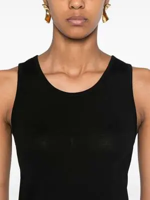 Saint Laurent Logo-embroidered Tank Top - Black