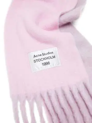 Acne Studios Logo-tag Fringed Scarf - Pink