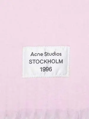Acne Studios Logo-tag Fringed Scarf - Pink