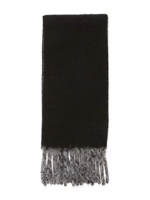 Acne Studios Fringed Logo Scarf - Black