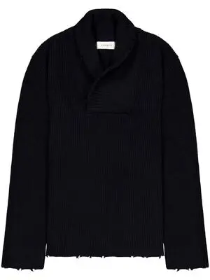LANEUS Shawl-collar Jumper - Black