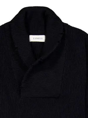 LANEUS Shawl-collar Jumper - Black