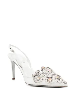 Rene Caovilla 90mm Veneziana Pumps - White
