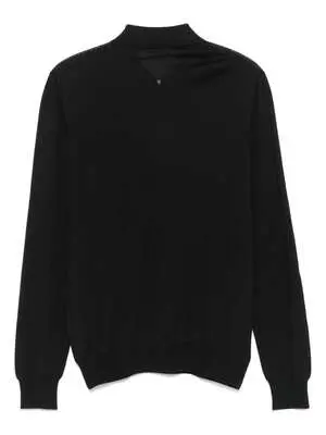 BARBA NAPOLI Fine-knit Polo Shirt - Black