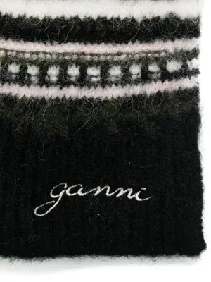 GANNI Striped Scarf