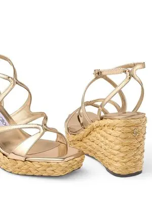 JIMMY CHOO 110 Ayla Sandals - Gold