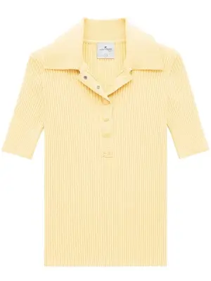 COURREGES Ribbed-knit Polo Shirt