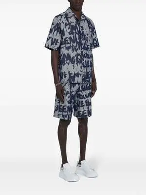 Alexander McQueen Graffiti Denim Shorts